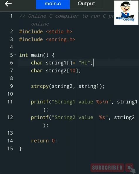 String Copy Function Execution Using C In Tamil Happycoding Cprogramming Tamil Shorts