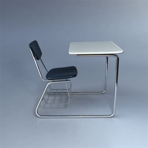 현실적인 학교 의자와 책상 3d 모델 15 Max Fbx Free3d