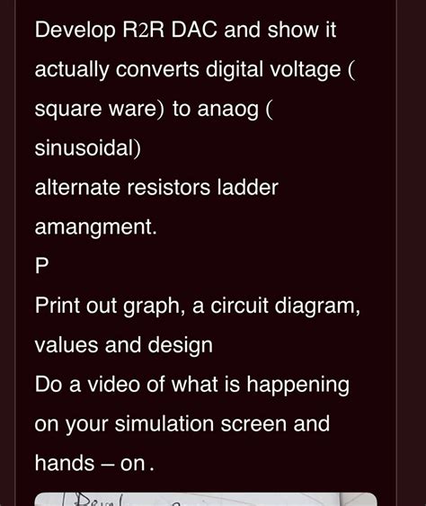 Solved Develop R2r Dac And Show It Actually Converts Digital Voltage Square Wave To Analog