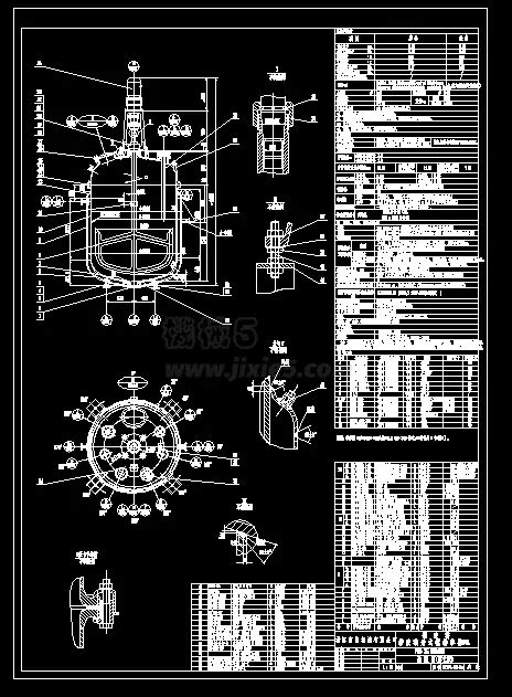 K3000lpn0 25 Dn1600 搪玻璃开式搅拌容器装配图 第三版 机械5