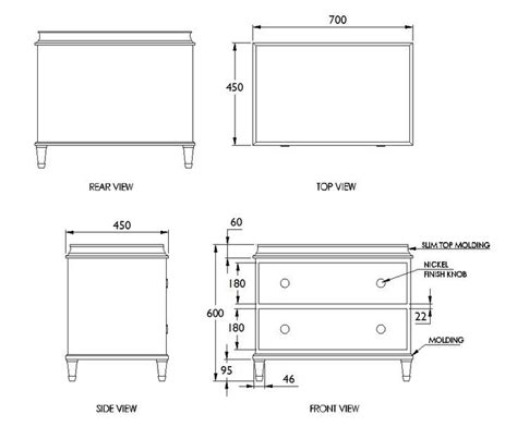 Rustic Bedside Table Autocad Download Dwg Cad Blocks Free Cad Drawing