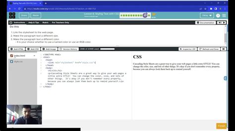 Unit 2 Lesson 6 Activity 10 Styling Text With Css I Web Development 23 24