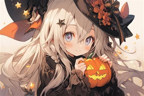 Premium Ai Image Cute Anime Girl With Long White Hair Holding Carved