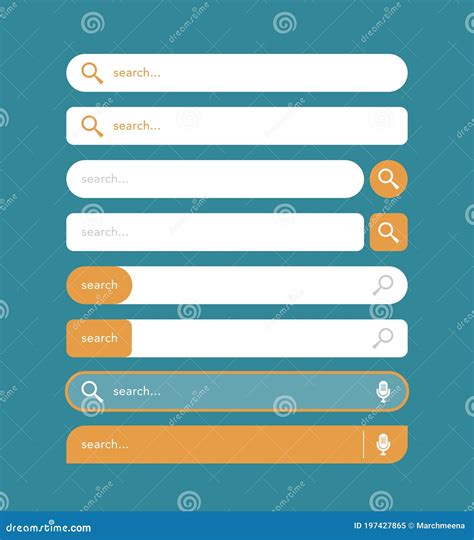 Search Bar Design For Website Or Webpage User Interface UI Elements Stock Vector Illustration