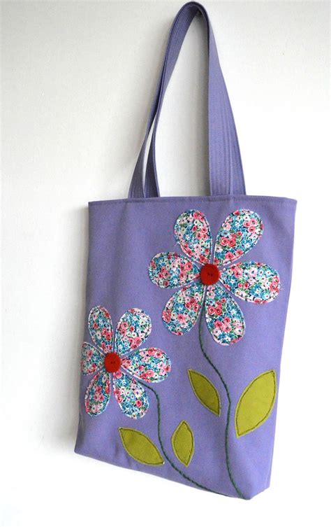Diy Patchwork Tote Bag With Flower Embellishments