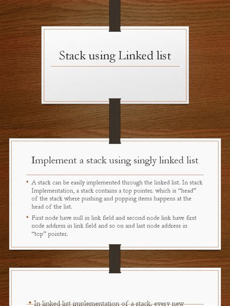 Implementing A Stack Using A Singly Linked List Pdf Computer