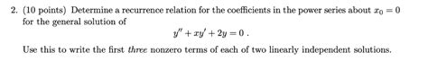 Solved Points Determine A Recurrence Relation For Chegg