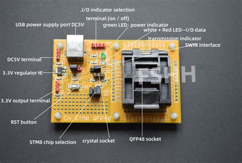 Qfp48 Stm8 Stm8s Stm8a Lqfp48 Tqfp48 Core Board Download Seat Test