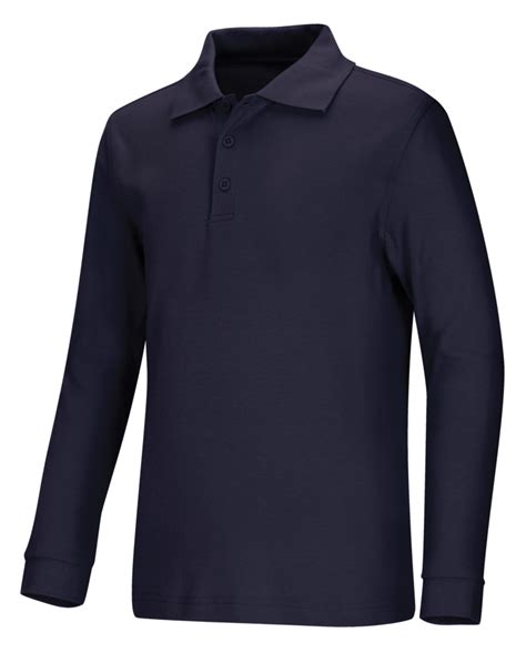 Youth Unisex Long Sleeve Interlock Polo Shirt Leadership Uniforms