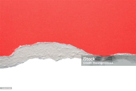 빨간색 찢어진 종이 찢어진 가장자리 스트립 흰색 배경에 격리 문서에 대한 스톡 사진 및 기타 이미지 문서 황폐한 회색