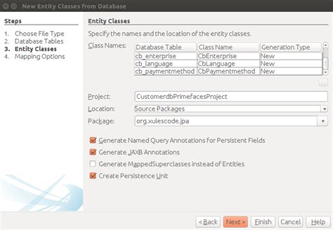 Entity Classes From Database Primefaces Crud Primefaces 21