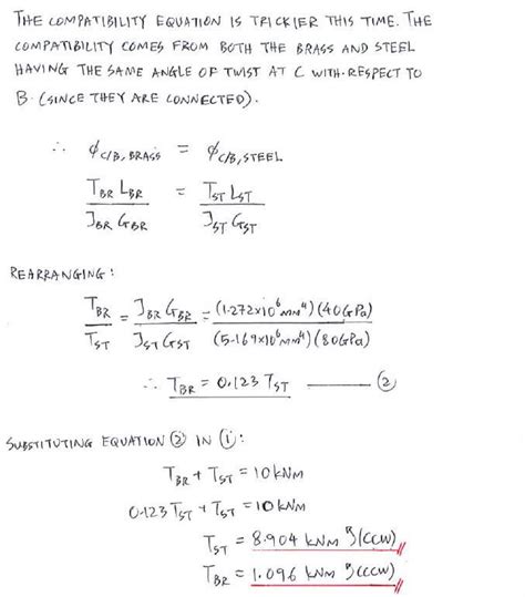 Question C Statically Indeterminate Analysis With Torque Solid