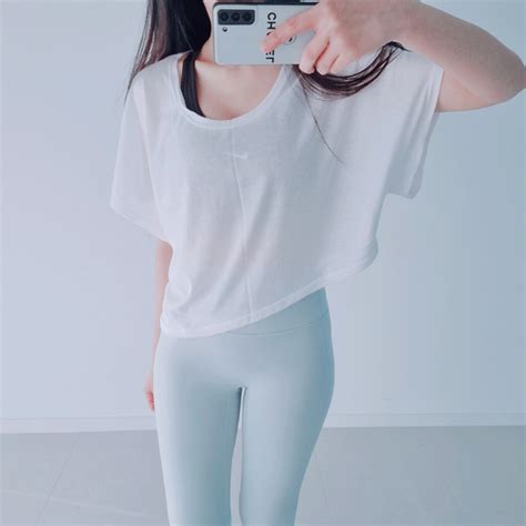 요가 언발 크롭티 시스루 시원한 반팔 반팔티 코튼 면100 면티 박스티 박시한 요가복 요가상의 필라테스 운동복 레이어드 루즈핏 빅사이즈 봄 여름티 크롭 크롭탑