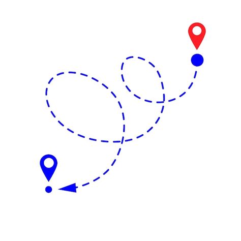 Premium Vector Path From Point To Point Location For Travel Dotted