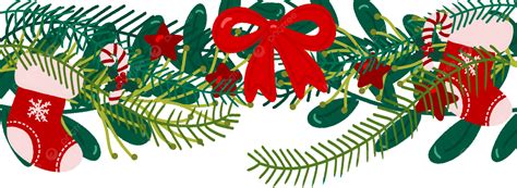 양말과 리본이 있는 크리스마스 테두리 크리스마스 테두리 클립 아트 크리스마스 테두리 장식 크리스마스 테두리 코너 무료 다운로드 Png 일러스트 및 Psd 이미지 무료