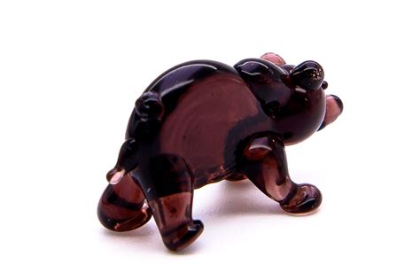 Tiny 34 Glass Bear Figurine Handmade Hand Blown Wild Etsy