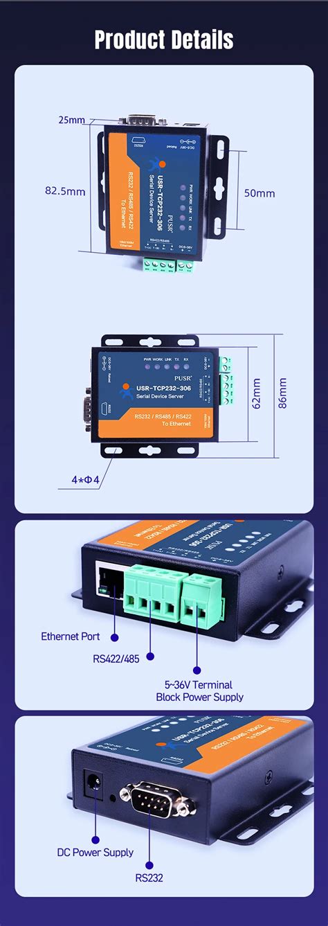 USR TCP232 306 Serial To Ethernet Converter Modbus Gateway