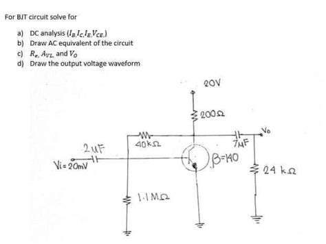 Solved For BJT Circuit Solve For A DC Analysis La Chegg Com