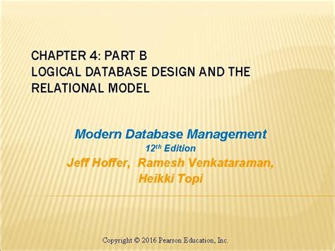 CHAPTER 4 PART B LOGICAL DATABASE DESIGN AND