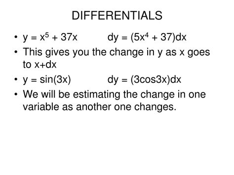 PPT DIFFERENTIALS PowerPoint Presentation Free Download ID 4314857
