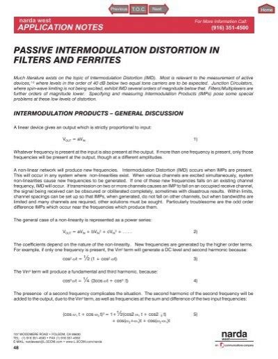 Passive Intermodulation Distortion In Filters And Ferrites