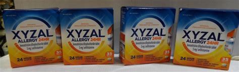 Lot 4 4 Boxes Xyzal Allergy Tablets