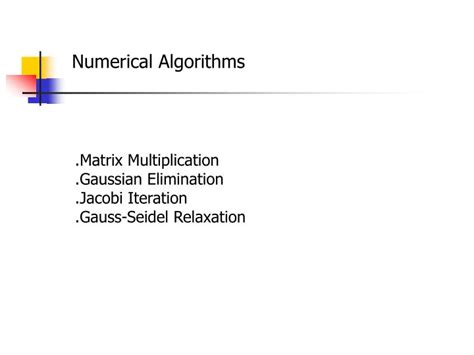 ppt numerical algorithms powerpoint presentation free download id