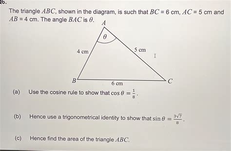solved 26 the triangle abc shown in the diagram is such that bc 6cm