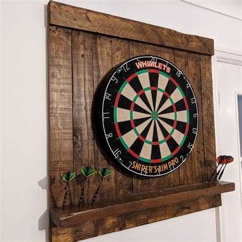 Handmade Driftwood Dart Board Dartboard Backboard With Shelf Etsy