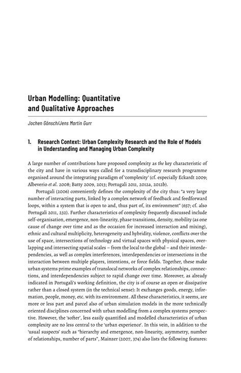Pdf Urban Modelling Quantitative And Qualitative Approaches