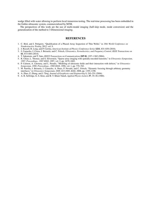 Adaptive Ultrasonic Imaging With The Total Focusing Method Pdf