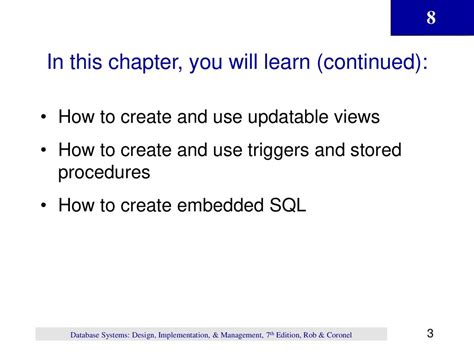 Chapter 8 Advanced SQL Database Systems Design Implementation And