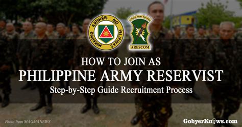Gobyerknows How To Join The Philippine Army Reserve Component Qualification Requirements And