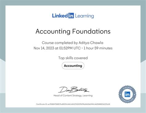 aditya chawla on linkedin certificate of completion
