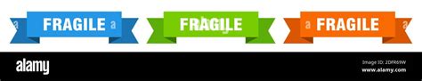 Fragile Ribbon Fragile Isolated Paper Banner Sign Stock Vector Image
