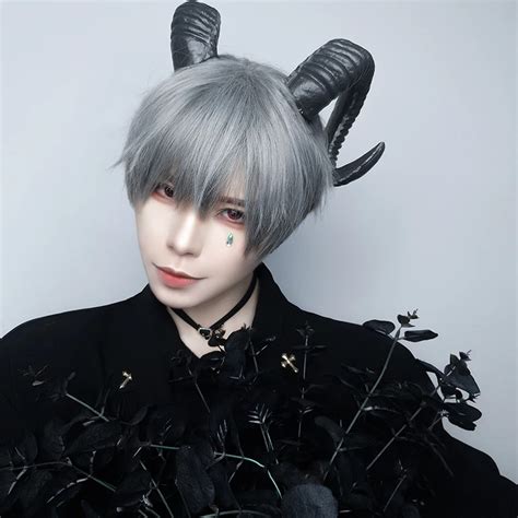 남성용 짧은 머리 가발 실버 화이트 핸섬 한국 내추럴 푹신한 네트 레드 코스튬 범용 현실적인 가발 Aliexpress