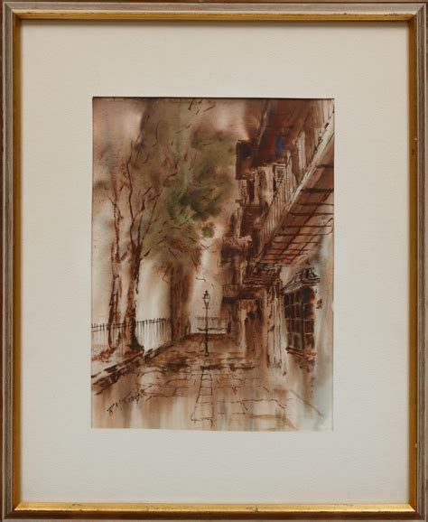 Robert Rucker Pirates Alley New Orleans Original Watercolor By Robert Rucker For Sale At