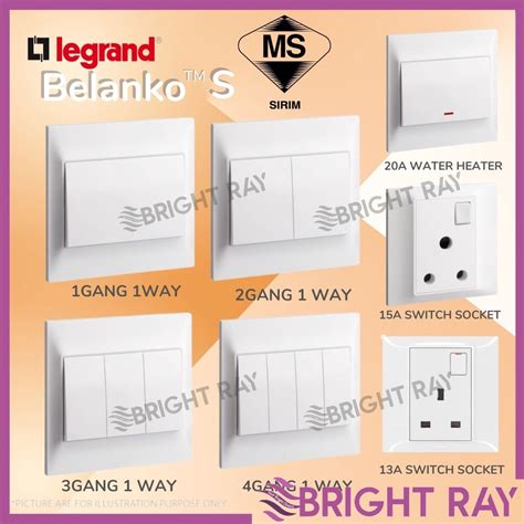 SIRIM LEGRAND Belanko Series Switch Socket White Socket Outlet 1GANG 2GANG 1WAY 4WAY 13A 15A 20A