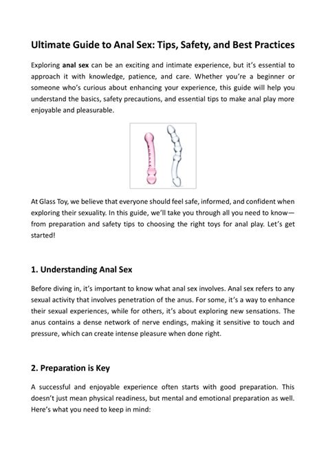 Ppt Ultimate Guide To Anal Sex Tips Safety And Best Practices 1 Powerpoint Presentation