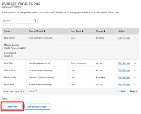 Ttbgov Myttb Entity Managers