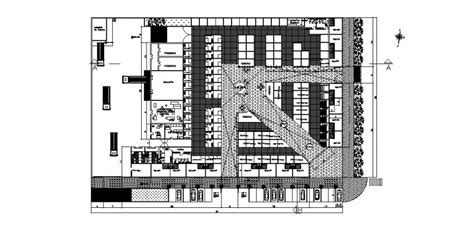 single story building detail 2d view cad structural block layout
