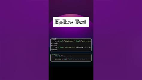 hollow text in html shorts html html5 htmlcss css csstricks cssanimation youtube