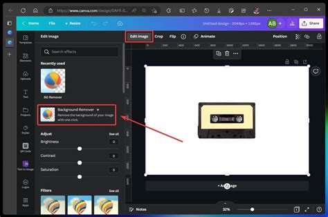 how to remove the background from an image in canva