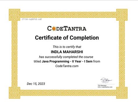 Maharshi Indla On Linkedin Javaprogramming Codetantra Achievement