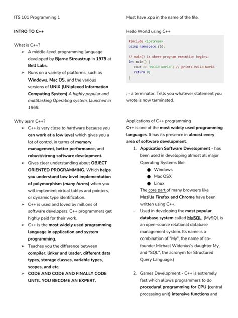 Its 101 Programming 1 Transes Pdf