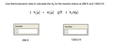 Solved Use Thermodynamic Data To Calculate The K P For The Chegg Com