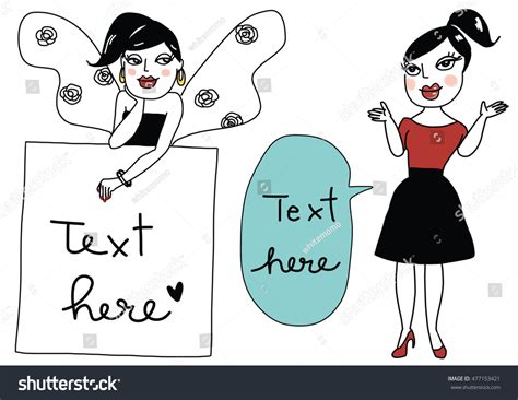Set Cool Sexy Woman Text Bubble Stock Vector Royalty Free 477153421 Shutterstock