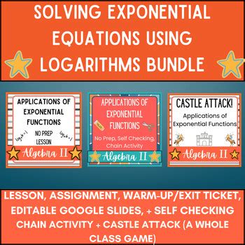 Applications Of Exponential Functions Bundle By Level Up Mathematics