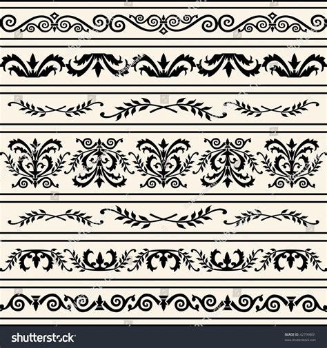 Set Vector Borders Stock Vector Royalty Free