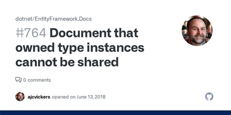 Document That Owned Type Instances Cannot Be Shared · Issue 764 · Dotnetentityframeworkdocs